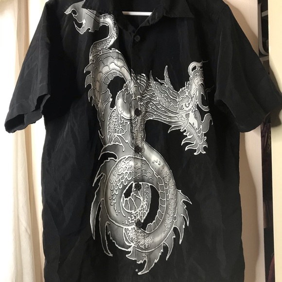 Tops | Y2k Vintage Dragon Button Up | Poshmark